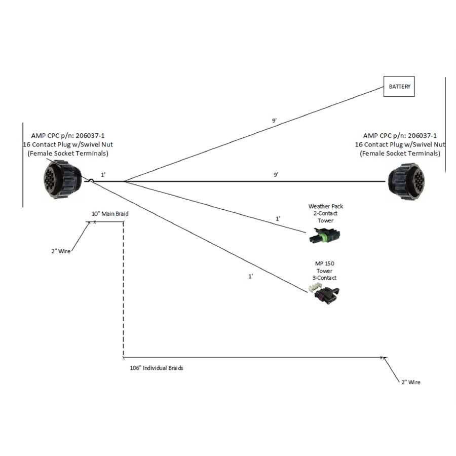 Raven Tractor Harness 10' with Power
