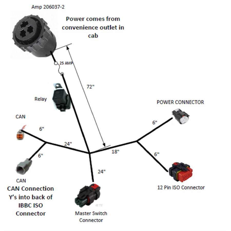 Back Panel Installation Harness -3-Pin Master Switch 12-Pin Ampseal 16 ...