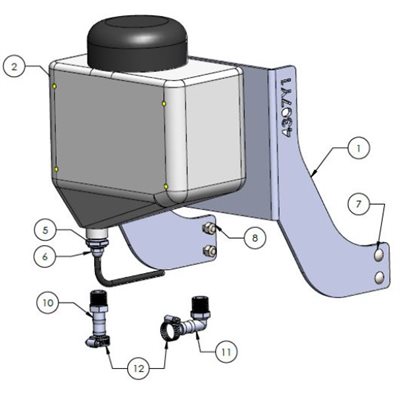 3 Gallon Rinse Tank Kit for 55 and 110 Gallon Horizontal Tank Cradles