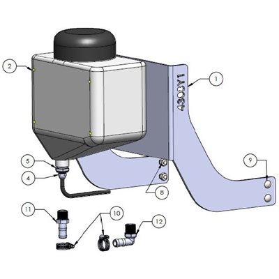 3 Gallon Rinse Tank Kit for 200 Gallon Horizontal Tank Cradles