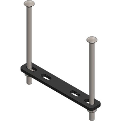 Backer Plate mounting kit - includes 1 backer plate, two 1 / 2"x9 1 / 2 ...