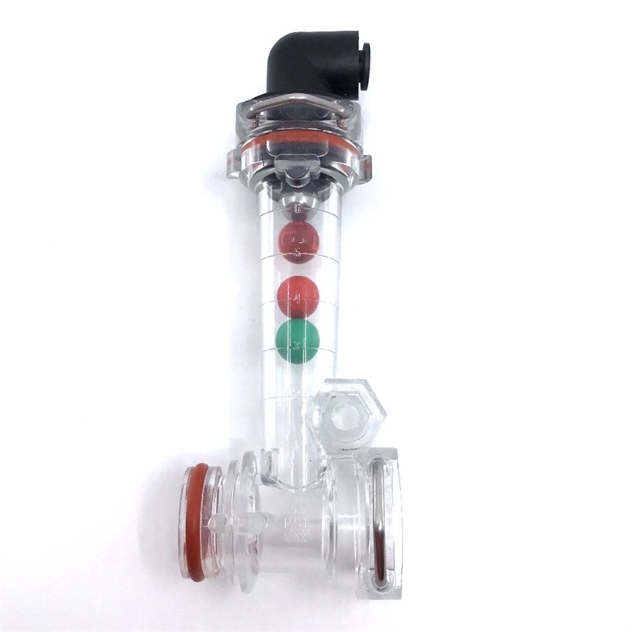 Wilger Flow Indicator - Single Column with 5 / 16" QC - 90 Degree Outlet