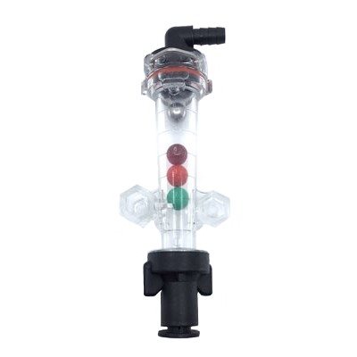 One Row Isolated Flow Indicator with 3 / 8 QC In & 3 / 8 HB 90 Out